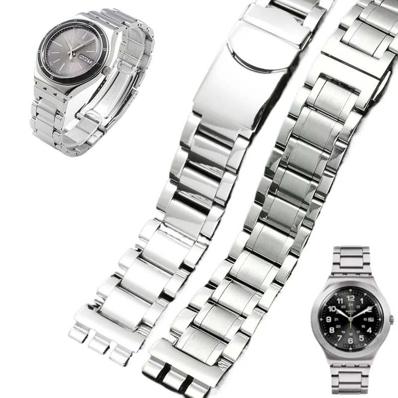Men Women 17mm 19mm 21mm Metal Strap Stainless Steel Watchband For ...