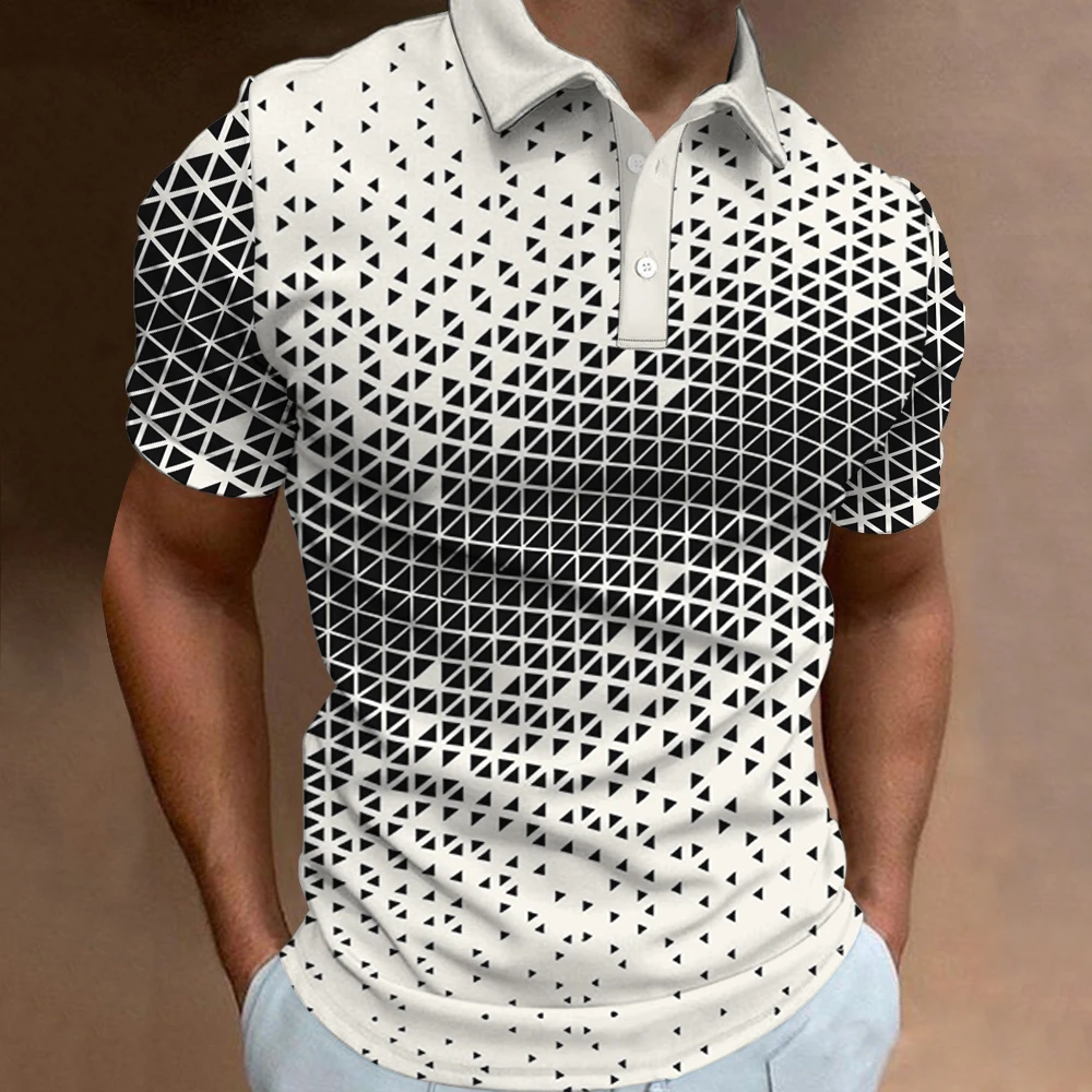 Polo-con-estampado-de-rayas-degradadas-en-3D-para-hombre-camiseta-de ...