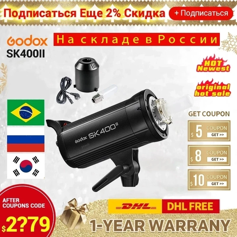 Godox SK400IIV SK400II Professional Compact 400Ws Studio Flash for ...