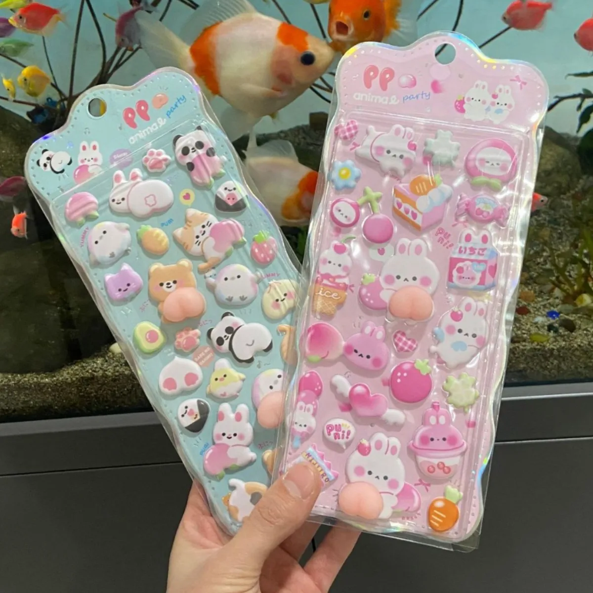 3D Puffy Bunny Peach Stickers Squishy Stress Relief Self-Adhesive ...