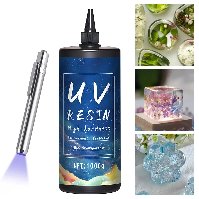 UV-Resin-Glue-for-DIY-Jewelry-Epoxy-Resin-and-UV-Lamp-High-Transparency ...