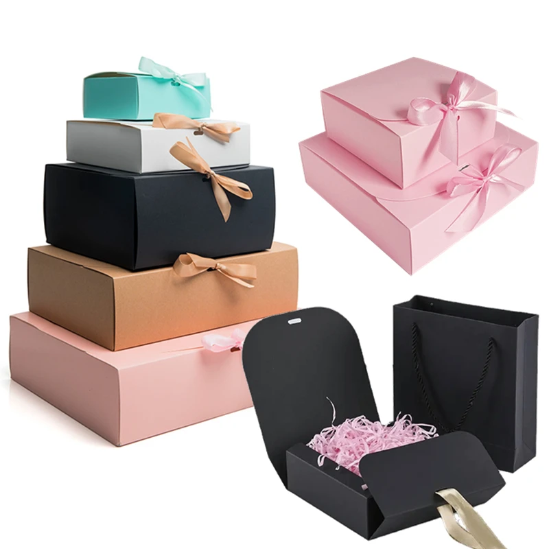 Black-Color-Gift-Box-Small-Gifts-Packaging-Box-Blank-Kraft-Paper-Custom ...