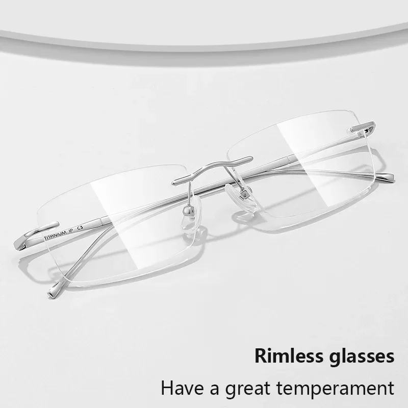 Women Pure Titanium Glasses Anti Blue Light Men's Eyeglasses Frames ...