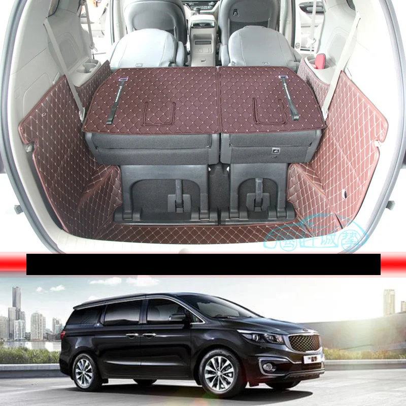 2017 For Kia Carnival Leather Car Trunk Mat Cargo Liner 2016 2017 2018 ...