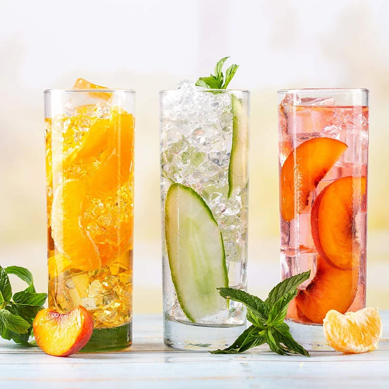 Clear-Highball-Drinking-Glasses-for-Water-Juice-Cocktails-Wine-Beer ...