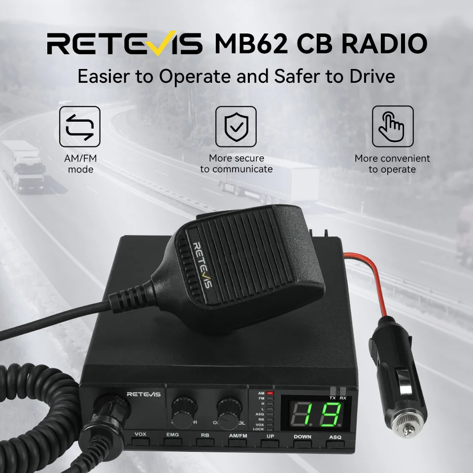 Retevis-MB62-Mobile-Car-CB-Radio-Communicator-AM-FM-27MHz-Handheld-CB ...