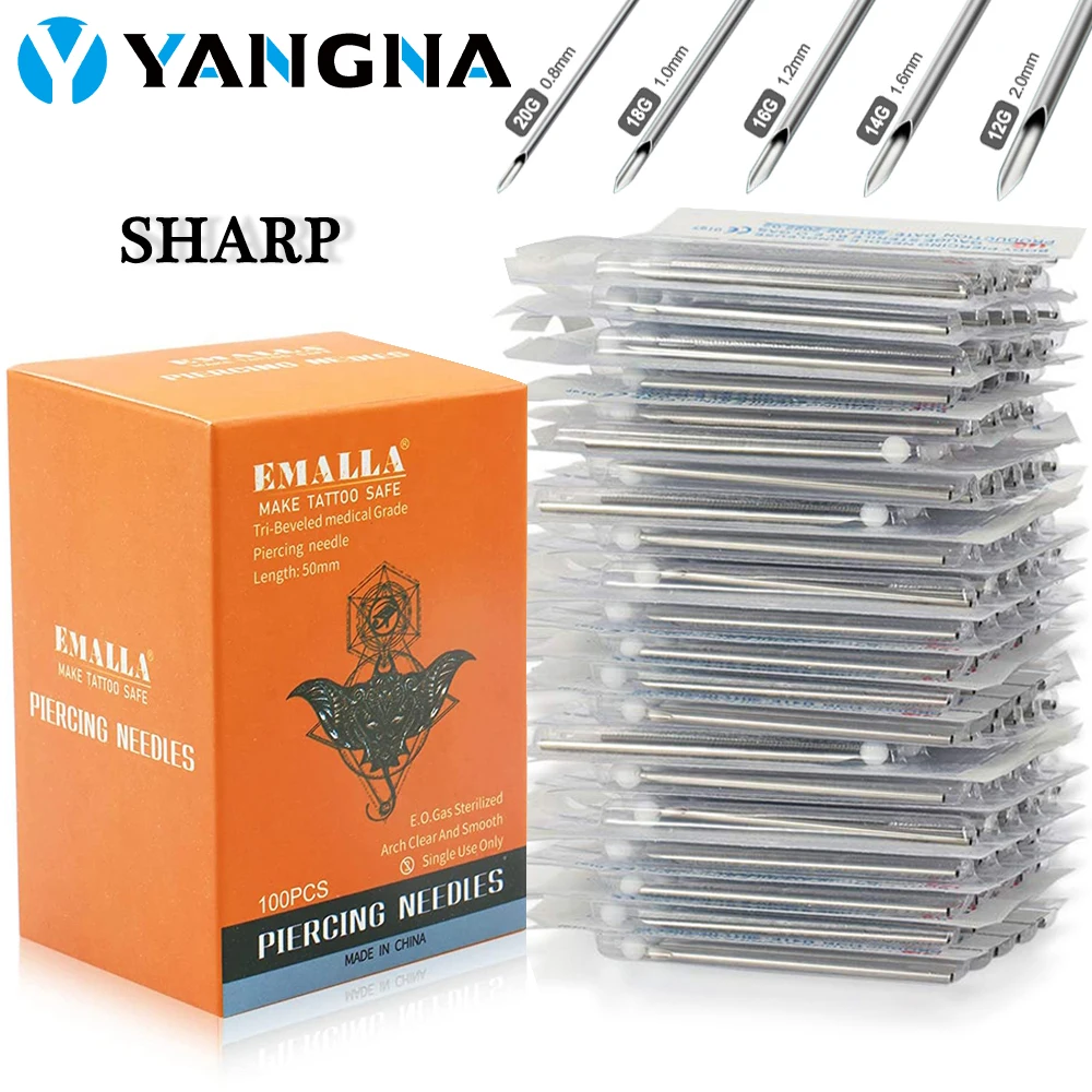 100pcs-Disposable-Sterile-Body-Piercing-Needles-12G-14G-16G-18G-20G ...