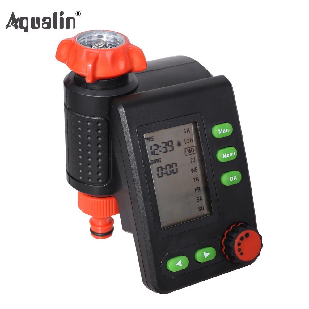 Large Screen LCD Display Solenoid Valve Water Timer EU Standrad Digital ...
