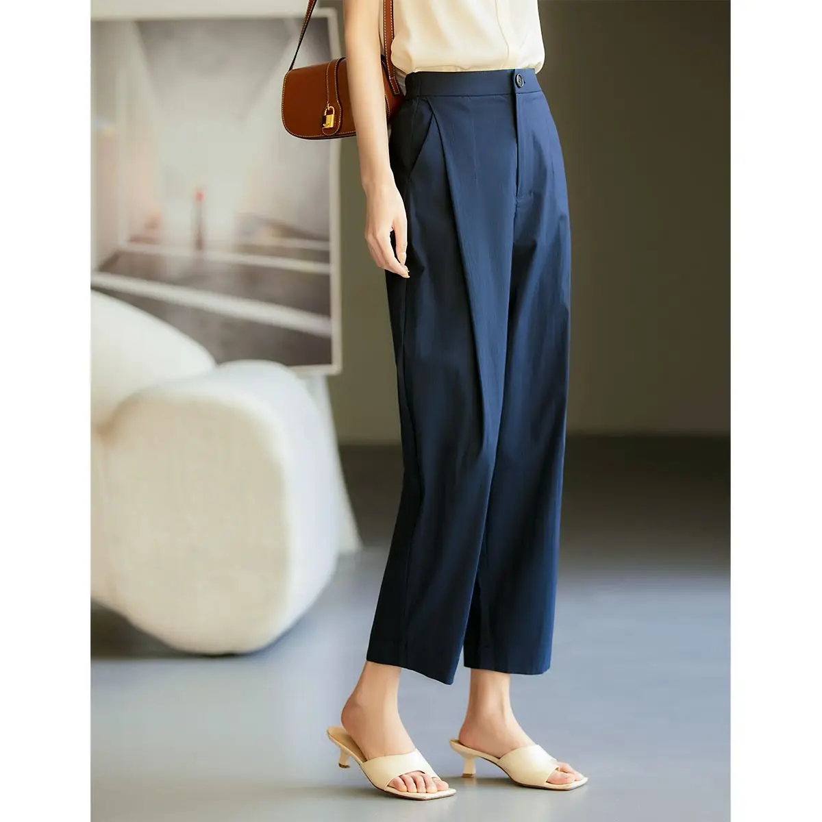 Cotton-Nine-Split-Harlan-Pants-For-Women-s-2024-Spring-summer-New ...