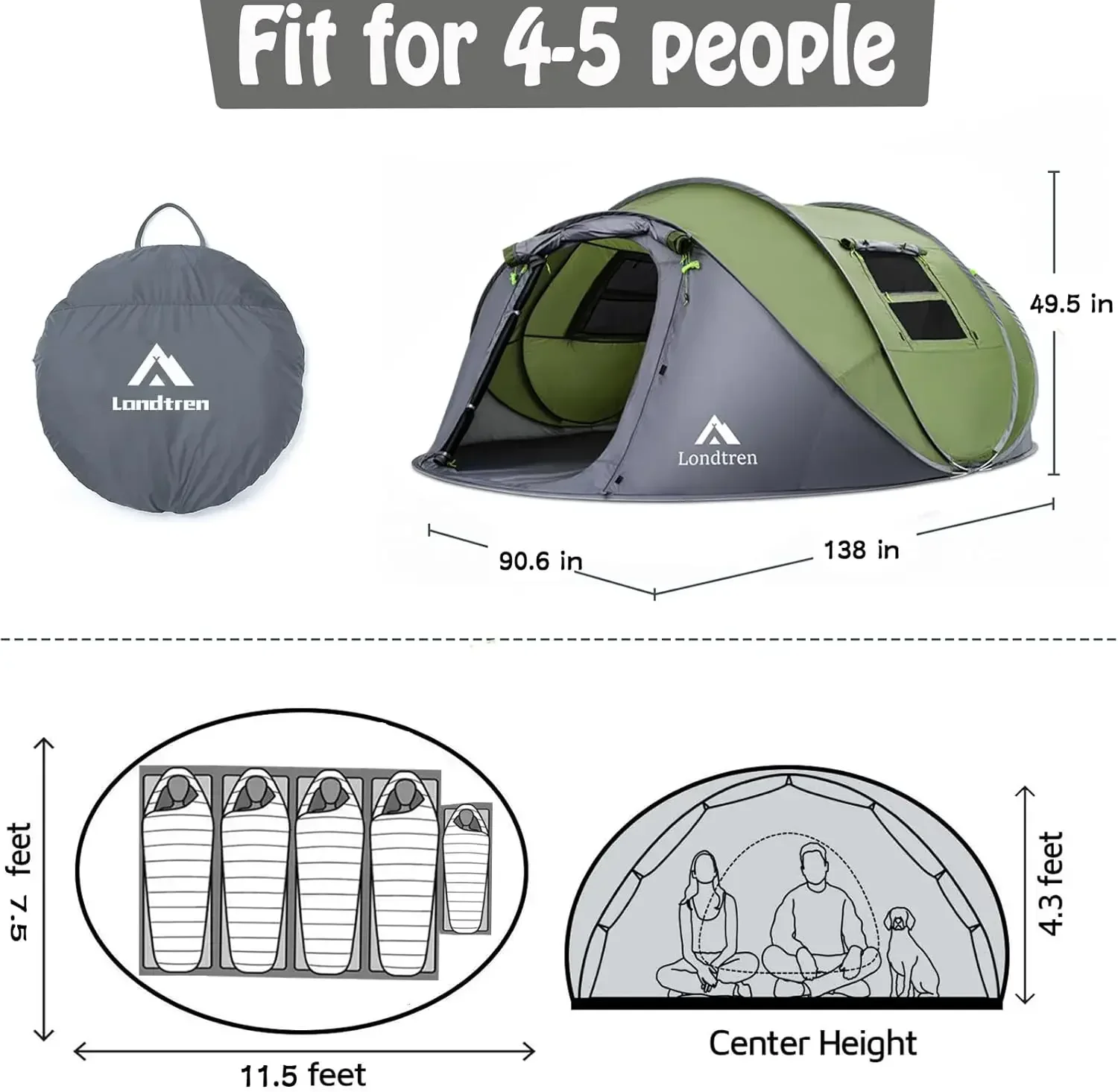 4 Person Easy Pop Up Tent – The Outdoor Hut