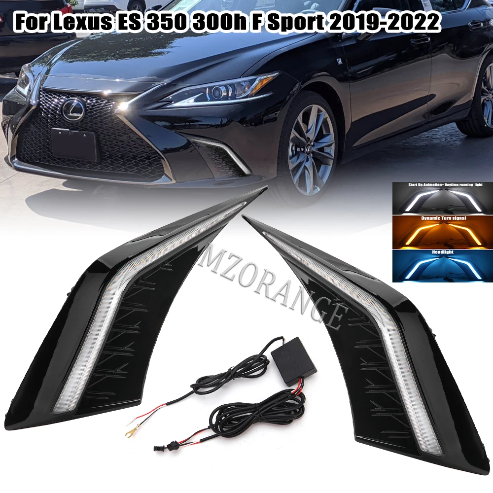 주간 주행등, LED 삼색 다이나믹 DRL 주행 시그널 램프, 렉서스 ES ES350 ES250 2018 2019 2020 ...