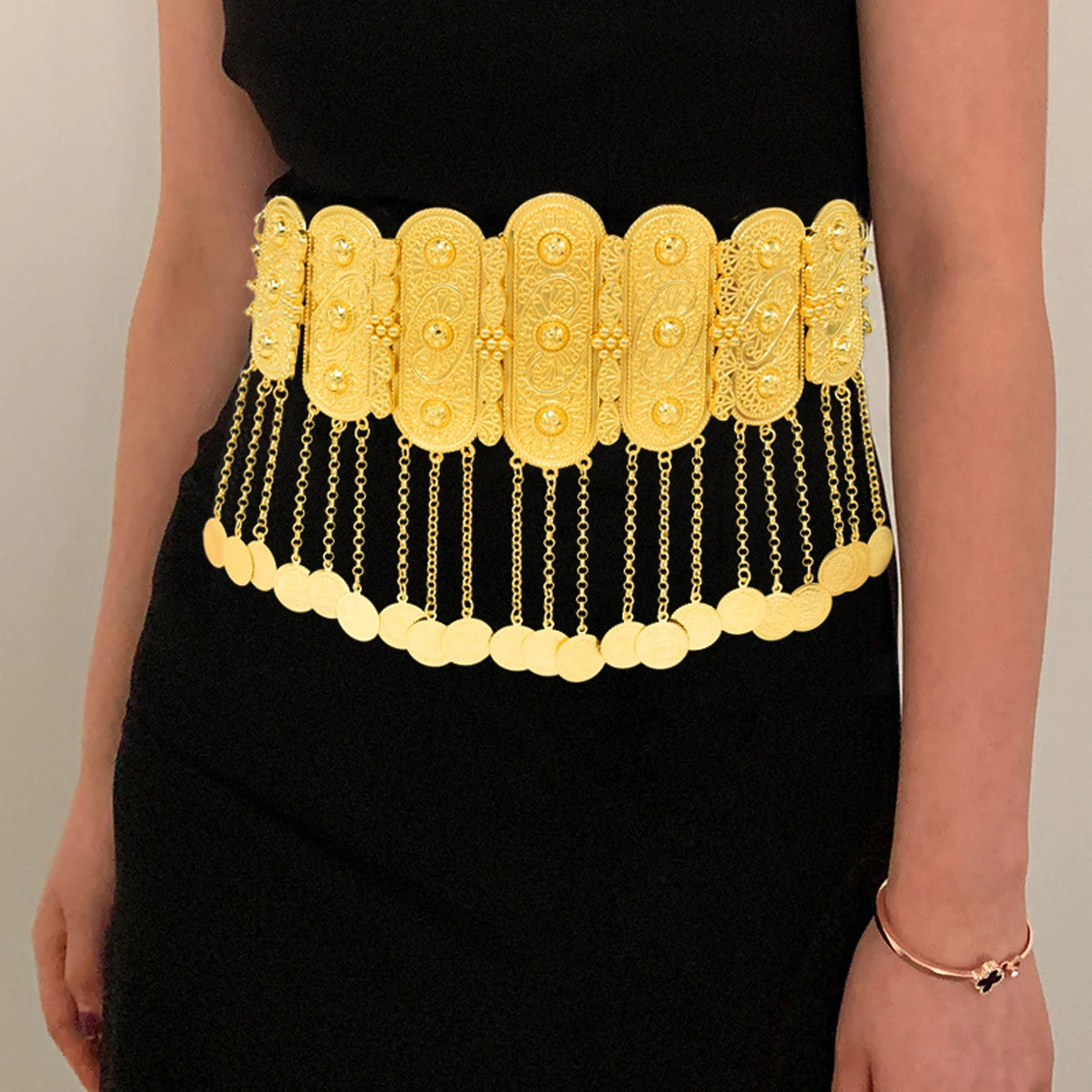 Traditional Arab Gold Plated Coins Belt Belly Chains Body Chain Fashion ...