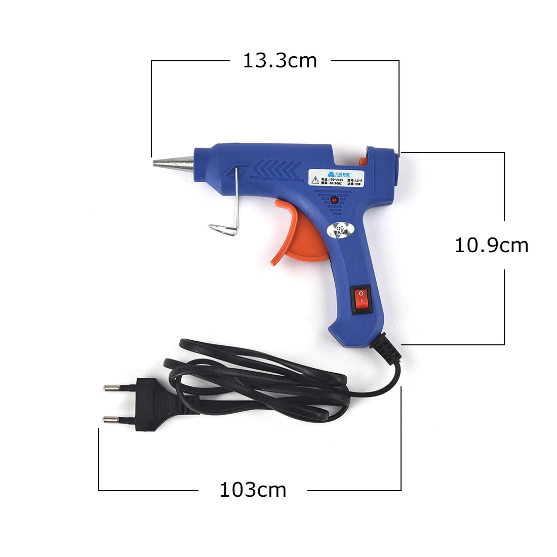 20W Mini Hot Silicone Gun With Round Plug Melt Glue For 7-7.5mm Glue ...