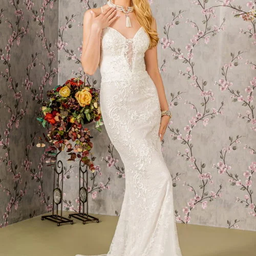 Floral-Embroidery-Illusion-Sweetheart-Lace-Mermaid-Wedding-Gown ...