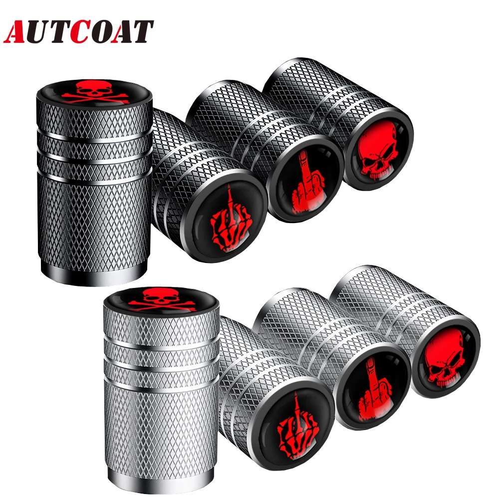 AUTCOAT-4Pcs-Set-Car-Tire-Valve-Caps-Skull-Wheel-Valve-Cap-Auto-Tyre ...
