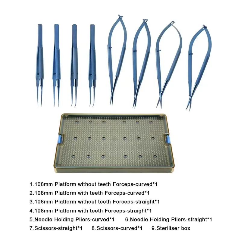 GREATLH Needle Holders Eye Micro Scissors Forceps with Teeth Toothless ...