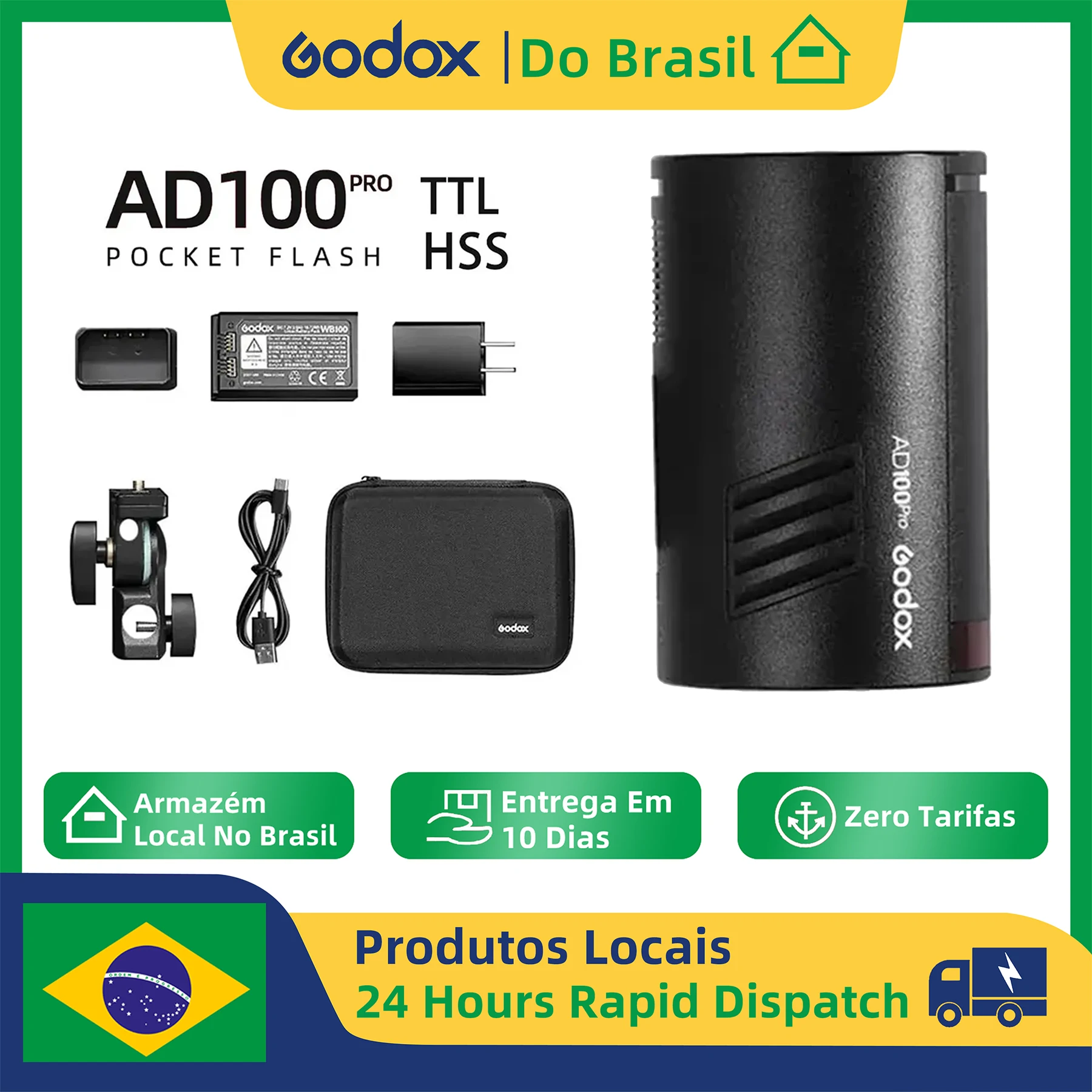 Do-Brasil-Godox-AD100Pro-TTL-100Ws-Outdoor-Flash-Speedlight-2-4G ...