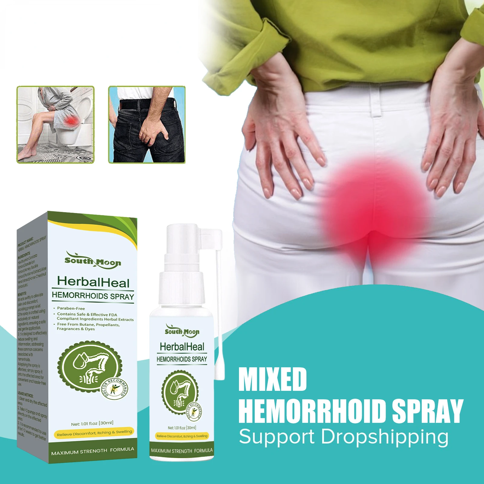 Hemorrhoid-Pain-Treatment-Spray-Repair-External-Internal-Piles-Fissure ...