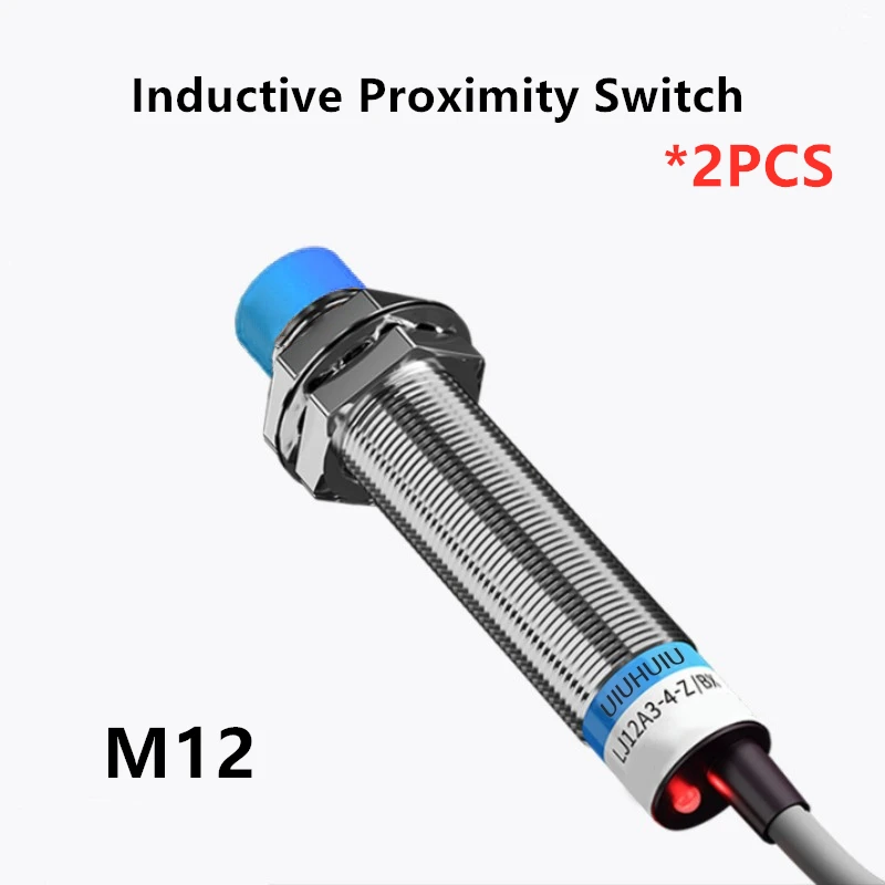 2Pcs M12 Proximity Switch Three-wire 24V Metal Induction NPN Normally ...