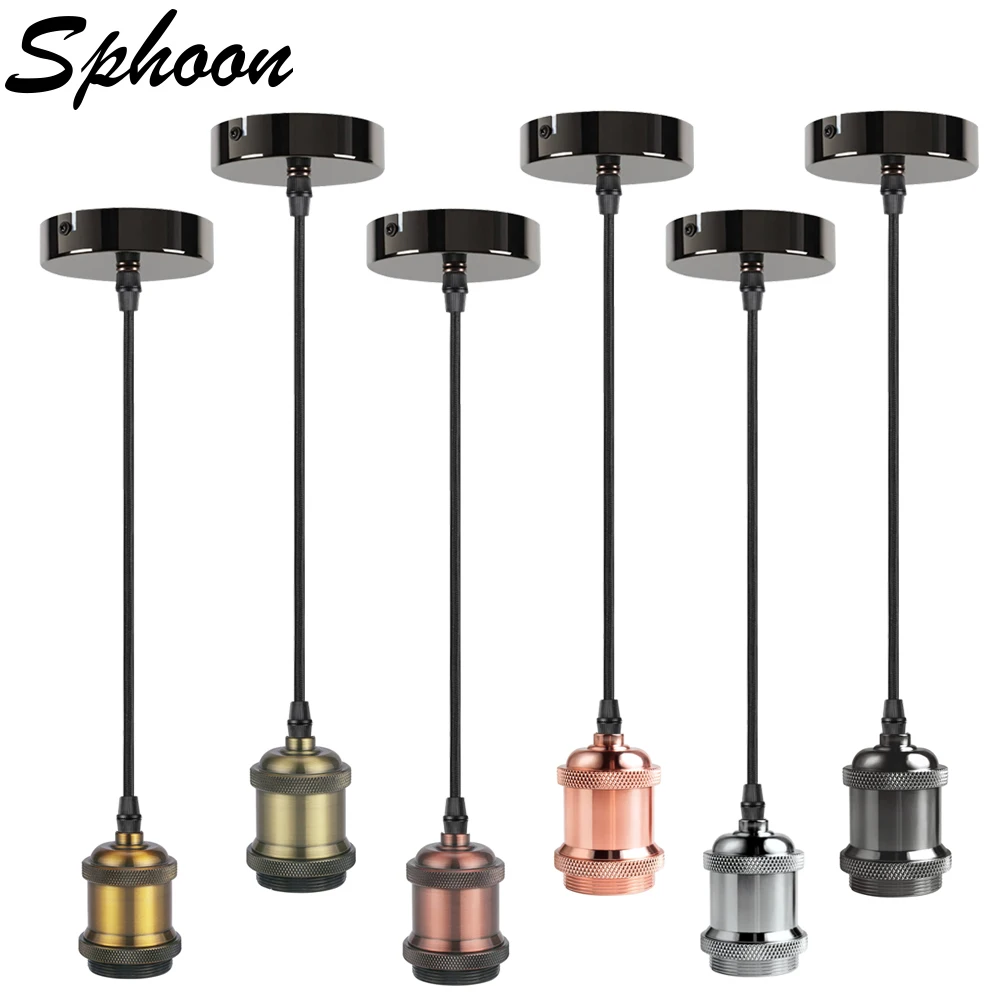 Vintage Pendant Light Base E26 E27 Retro Industrial Pendant Lamp Holdr ...