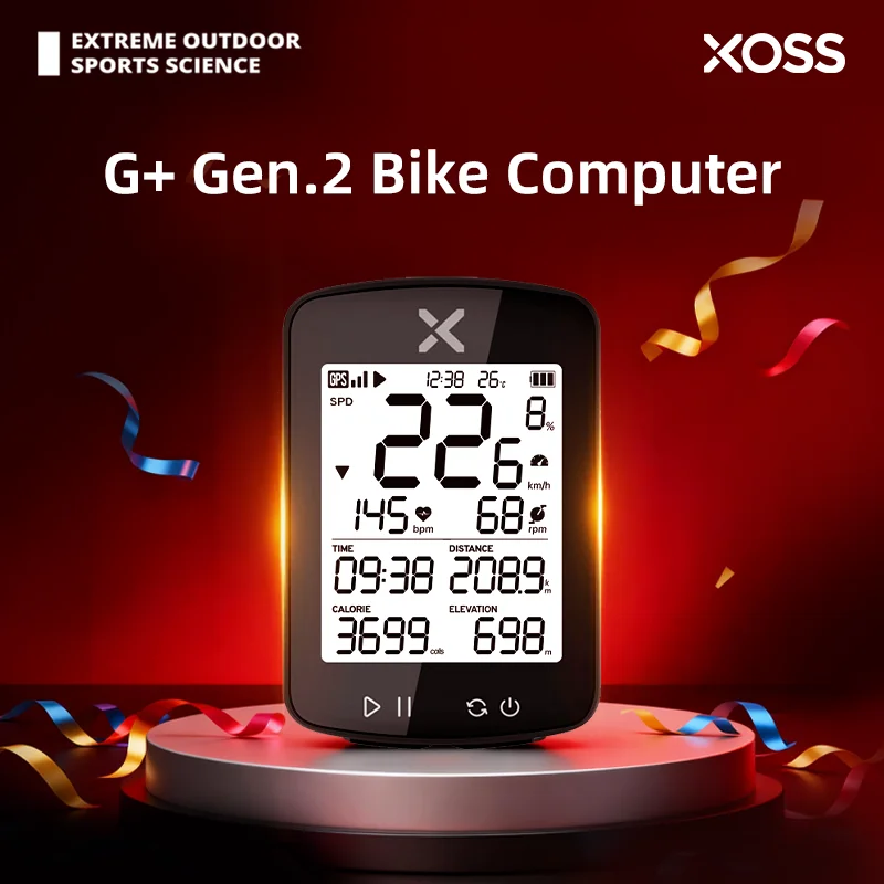 XOSS G2+ GPS Cycling Computer G Plus Bicycle Odometer G+ Gen.2 Wireless ...