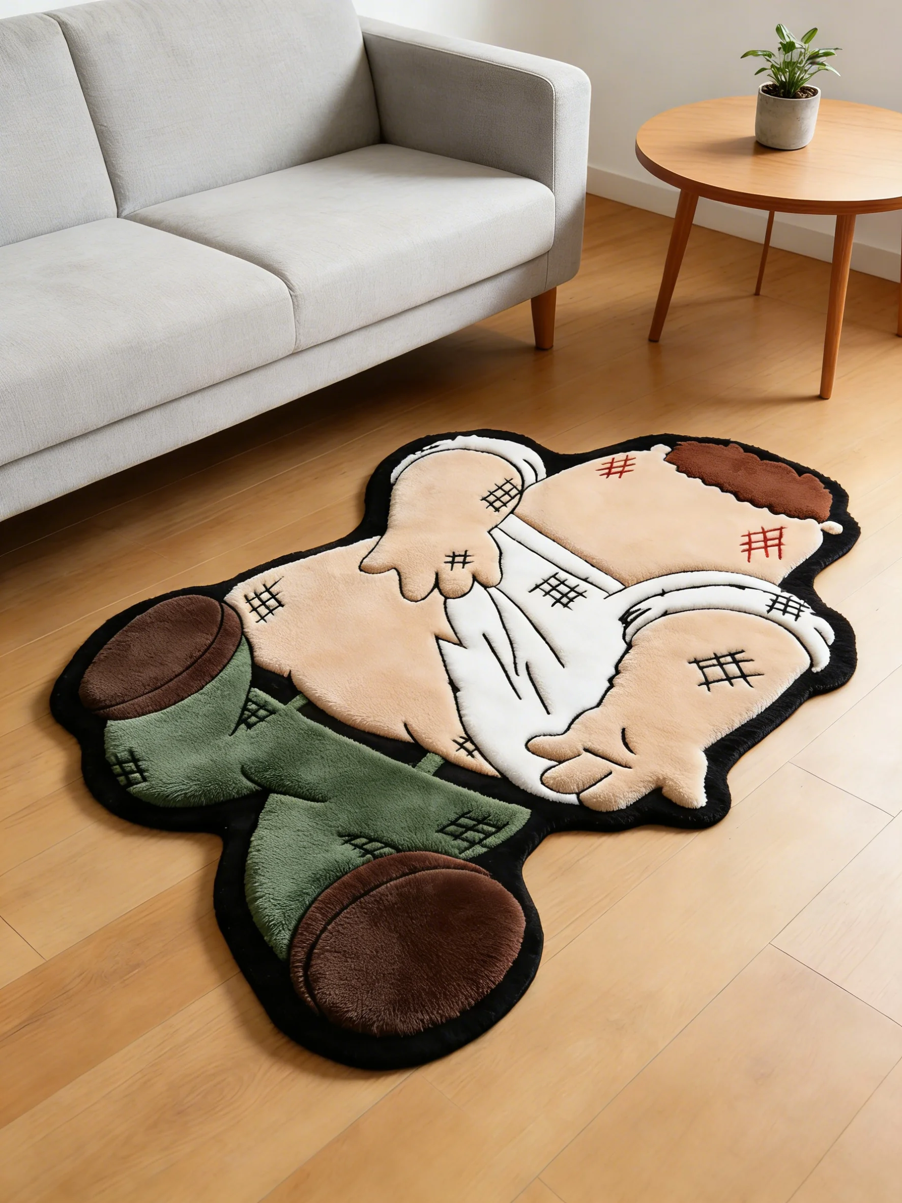 VIKAMA Adorable Cartoon Character Rug Suitable for Balcony, Bedroom ...