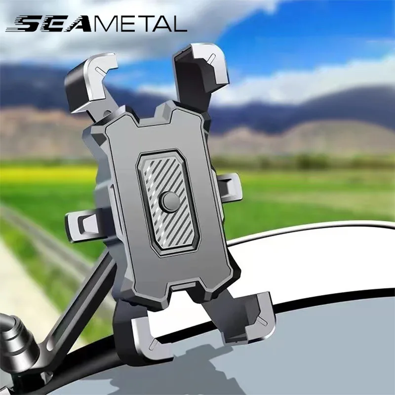 SEAMETAL-Motorcycles-Rearview-Mirror-Phone-Holder-Autocycle-Handlebar ...