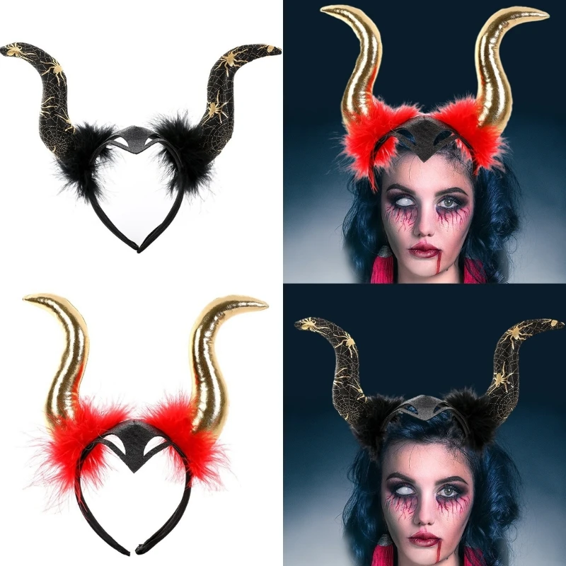 Animal-Cool-Horn-Headband-Cartoon-Cool-Devil-Cosplay-Feather-Photo ...