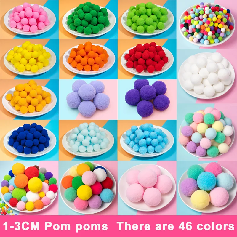 Pompom Mini Fluffy Soft Pom Poms Pompoms Ball Furball Handmade For Diy ...