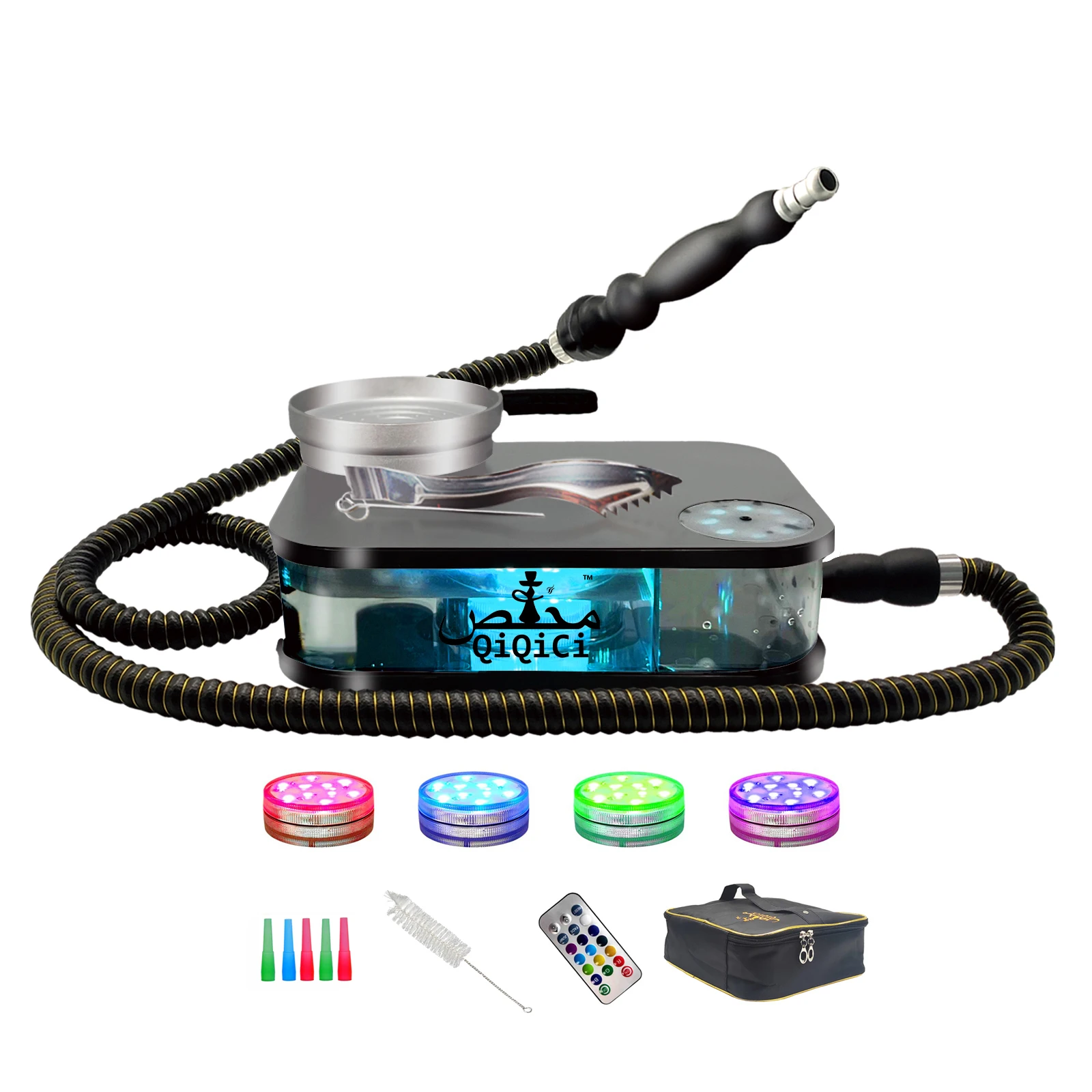QIQICI-Port-til-Acr-lico-Hookah-Set-com-Case-Hookahs-Livro-Flat-Box ...