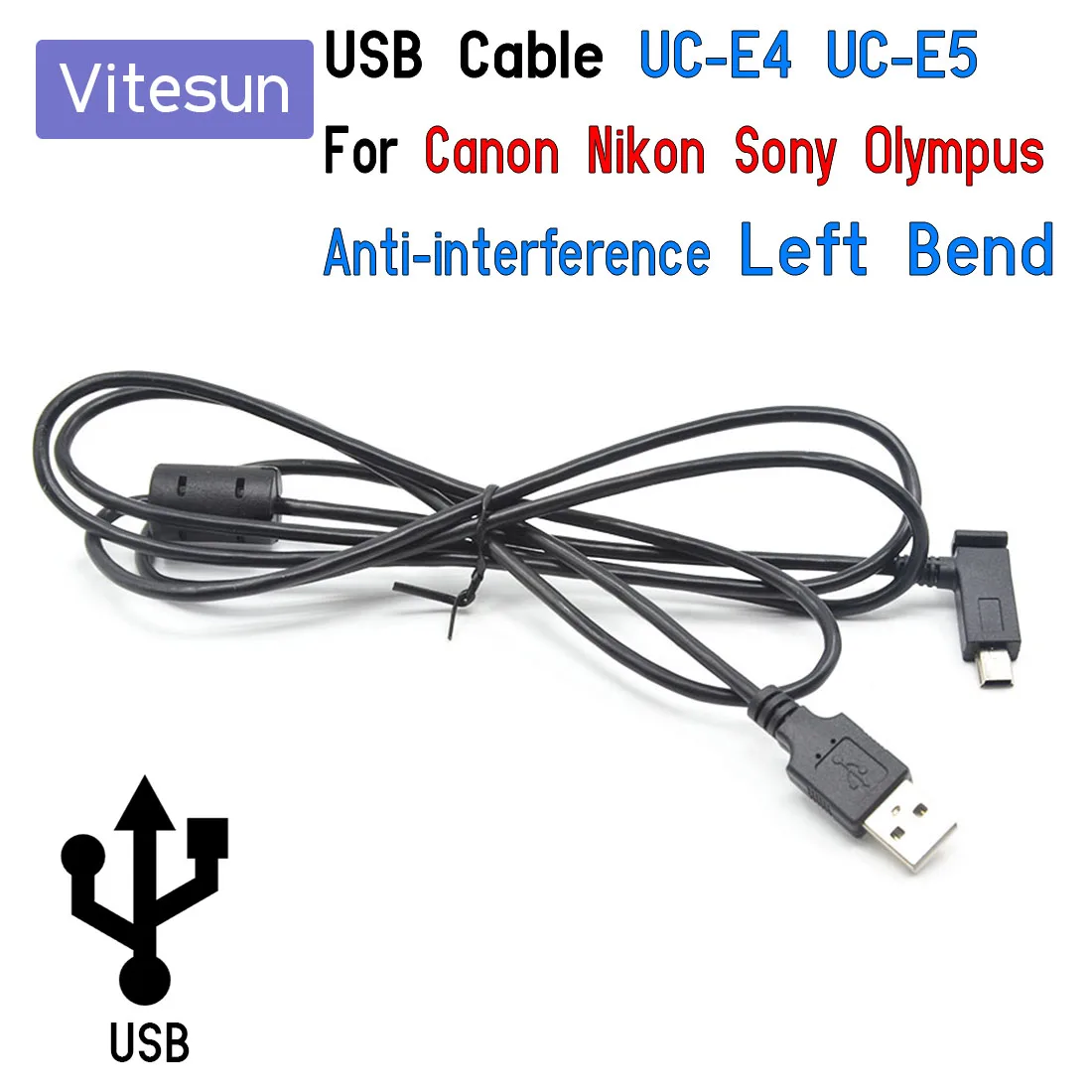 캐논 니콘 소니 올림푸스 카메라용 USB 데이터 케이블, 왼쪽 벤드 교체 UC E4 UC E5 IFC 150U IFC 200U IFC 300PCU IFC 400PCU ...