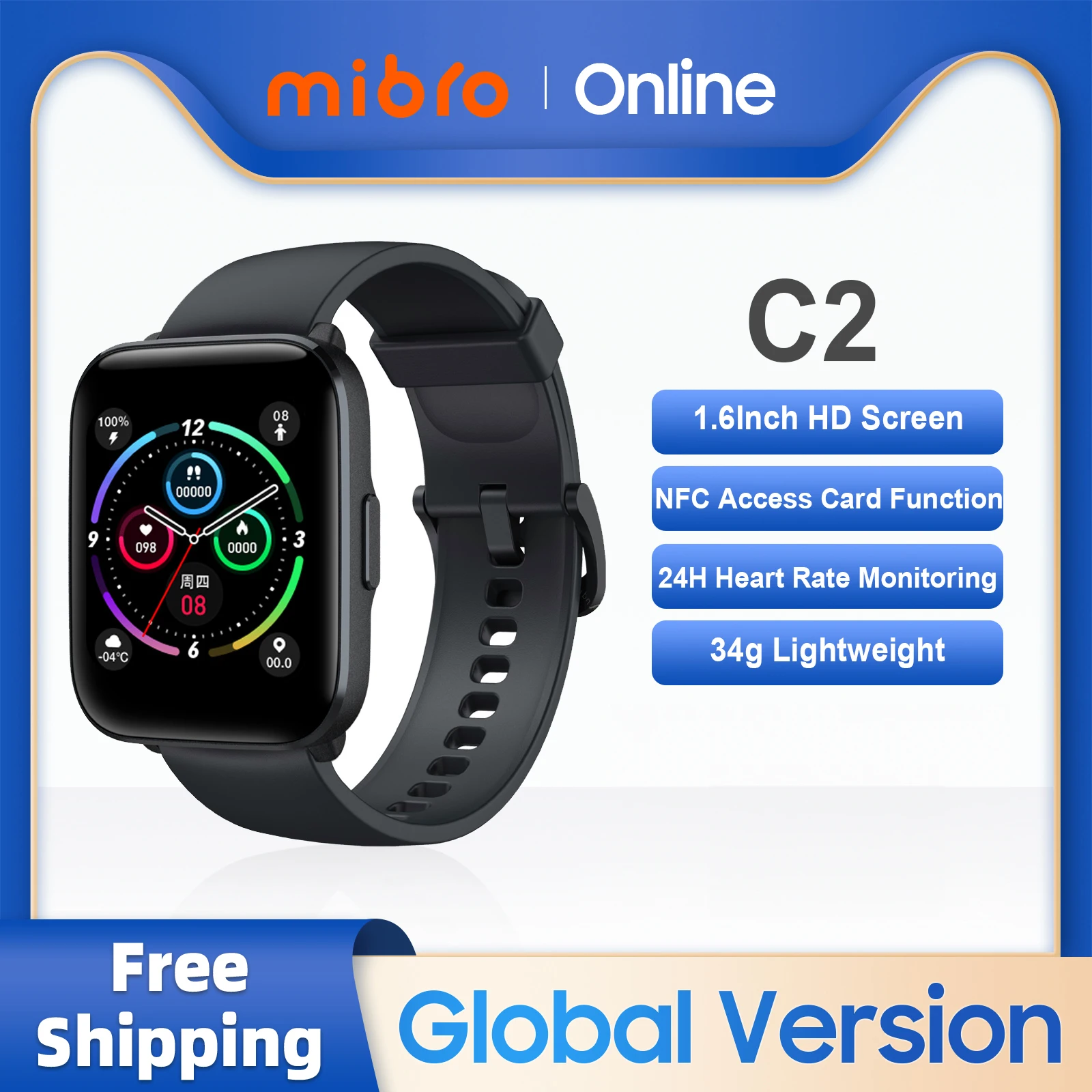 Mibro-C2-Smartwatch-Global-Version-1-69inch-HD-Screen-Sports-Heart-Rate ...