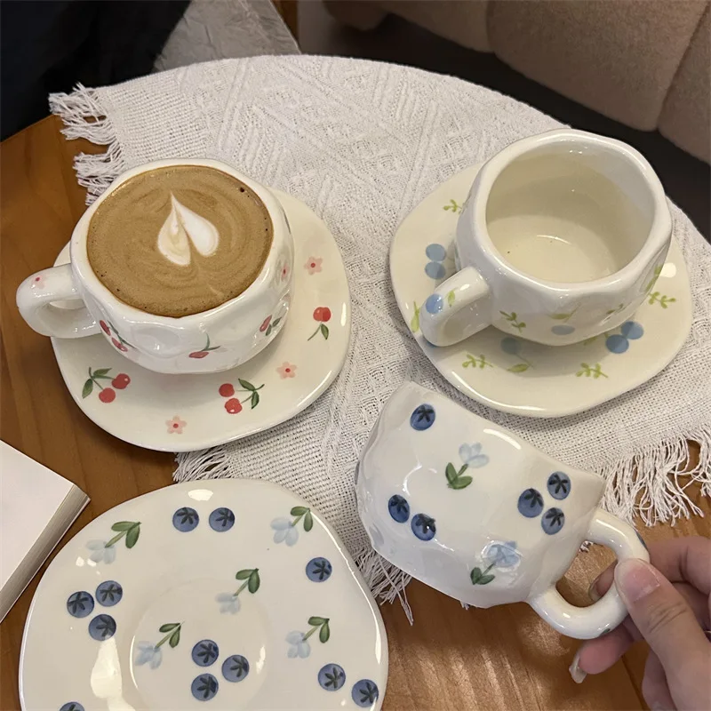 Handmade-Ceramic-Coffee-Cups-Plates-Kitchen-Dining-Bar-Coffeeware-with ...
