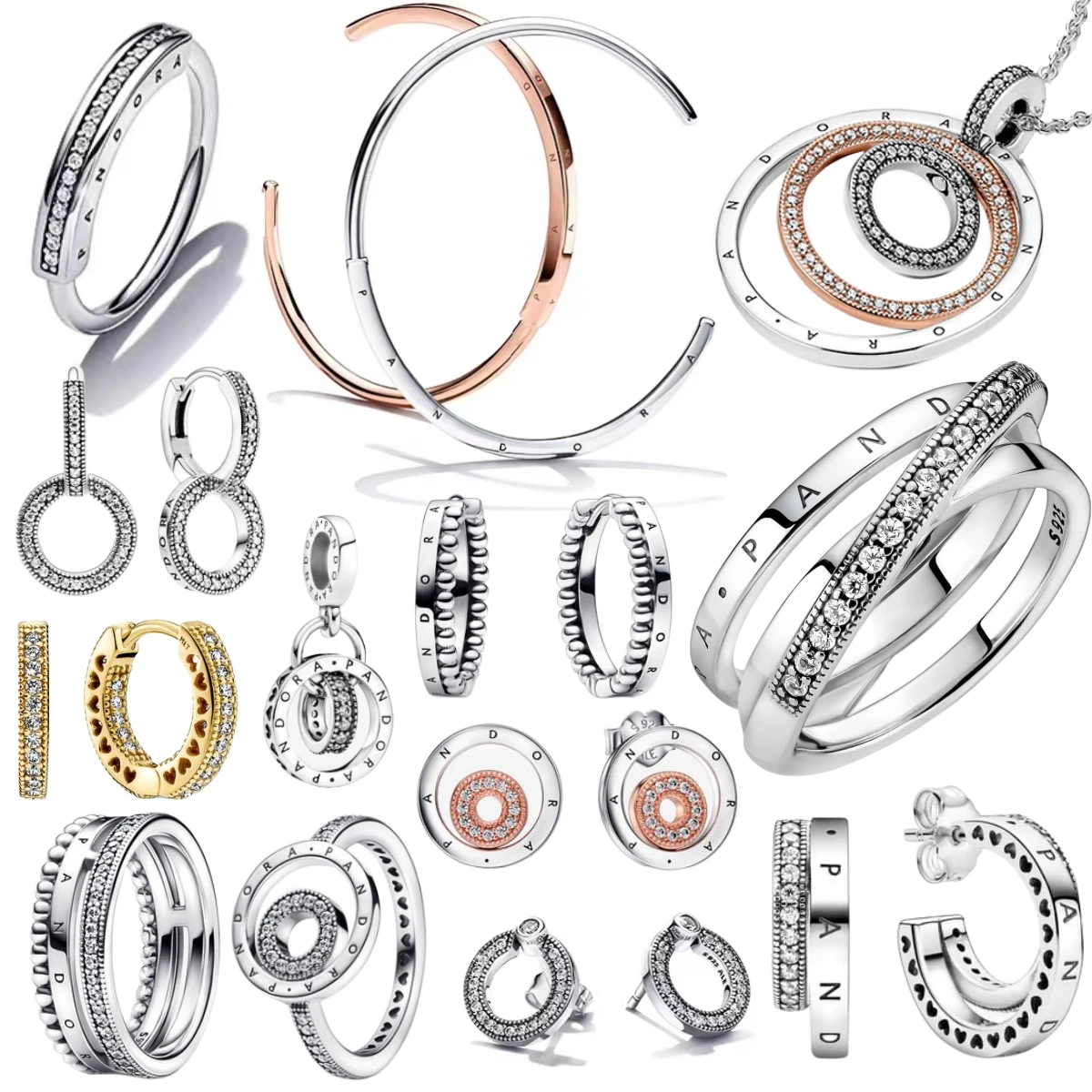 Anel-de-Prata-Pandora-925-Original-Adequado-para-Mulheres-Populares-Vestindo-Colares-DIY-J-ias ...