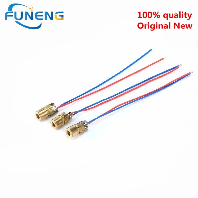 10PCS 5V 650nm 5mW Adjustable Laser Dot Diode Module Red Sight Copper ...