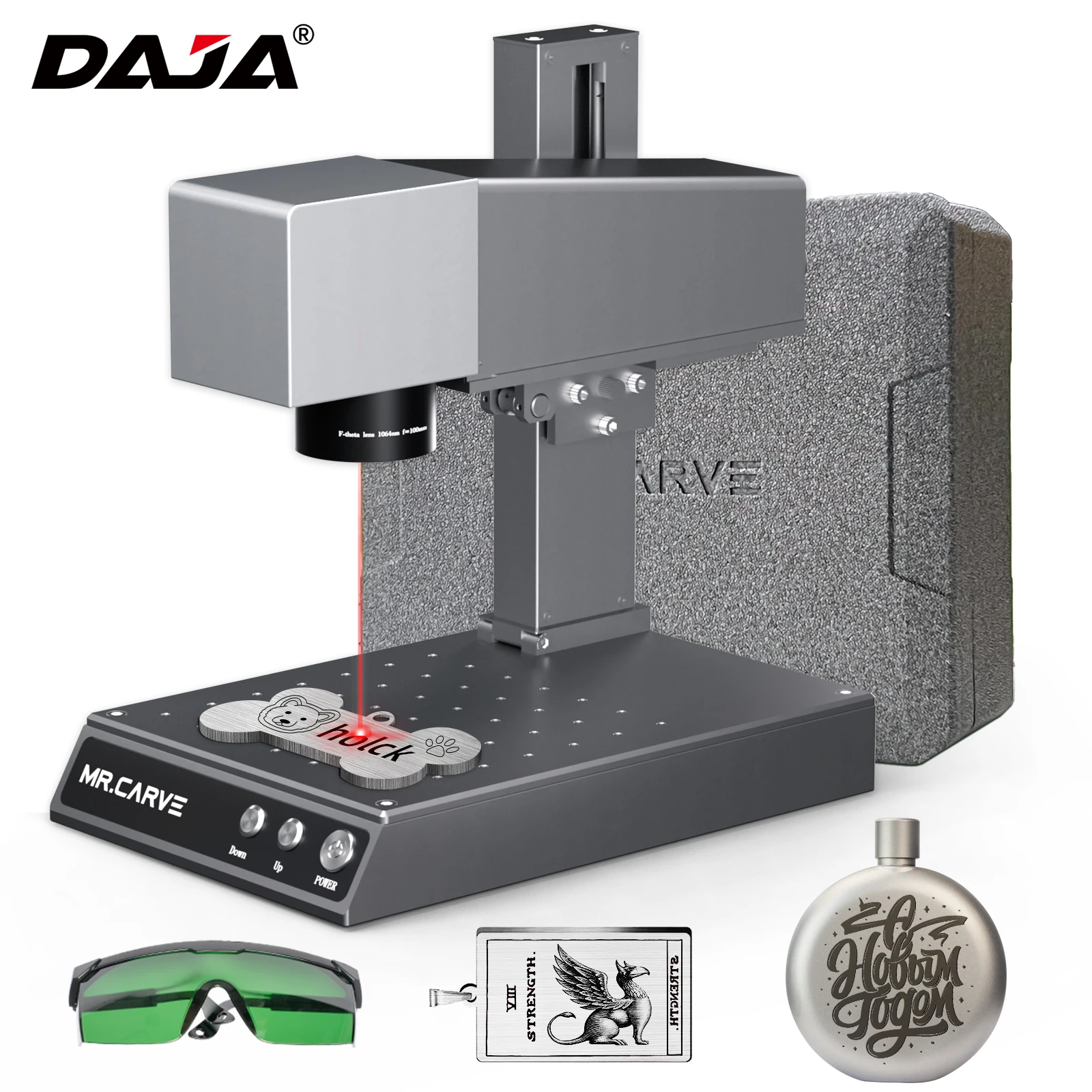 Daja Fiber Laser Marking Machine M1 High-precision Metal Nameplate Engraver Wifi Portable ...