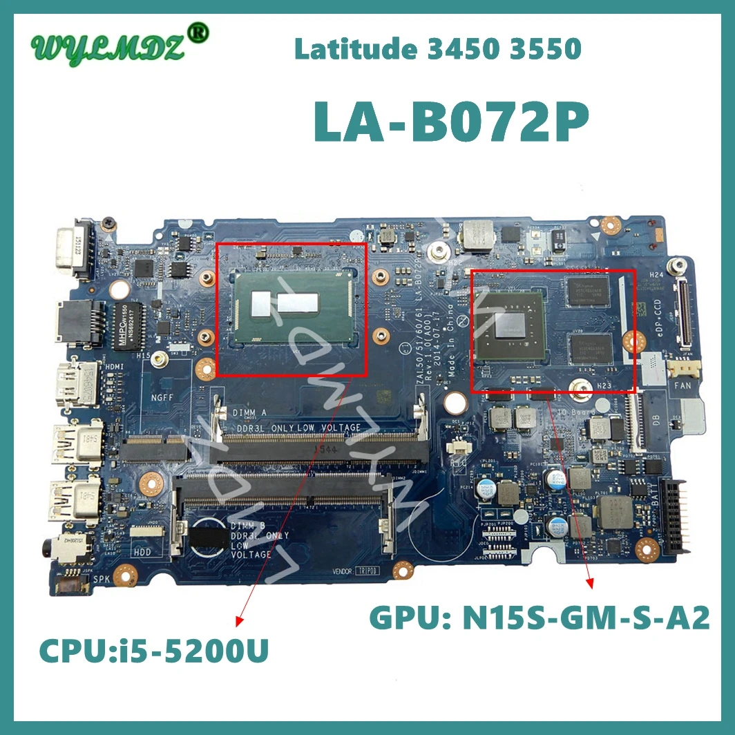 LA-B072P-With-i5-5200U-CPU-N15S-GM-S-A2-GPU-Laptop-Motherboard-For-Dell ...