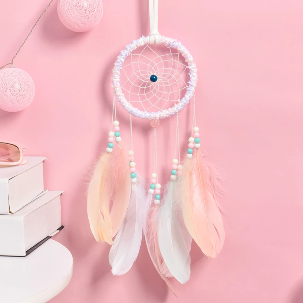 Atrapasueños LED con cuentas de plumas románticas para colgar en la ...