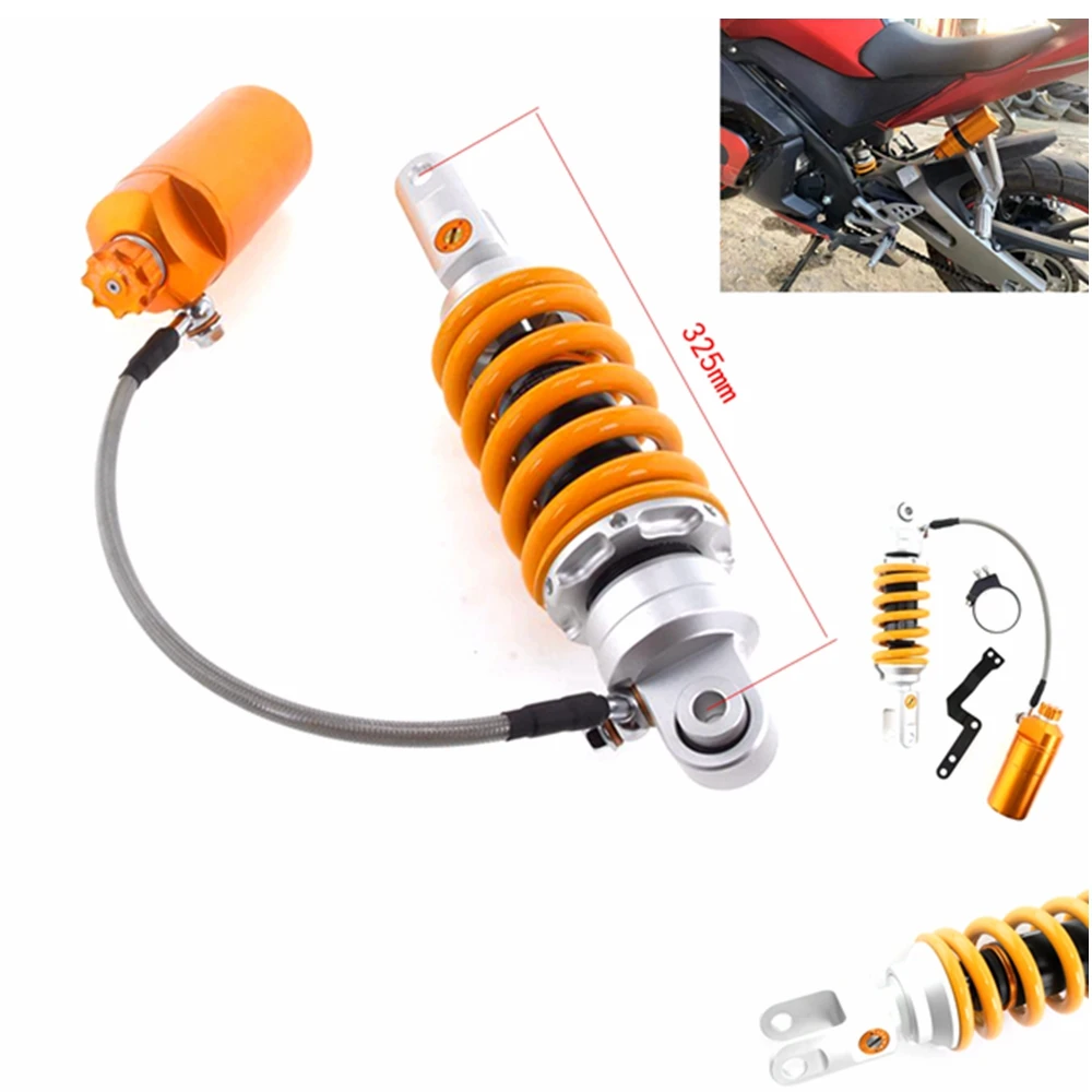 325mm Motorcycle CNC Adjustable Damping Shock Absorber Rear Suspension ...