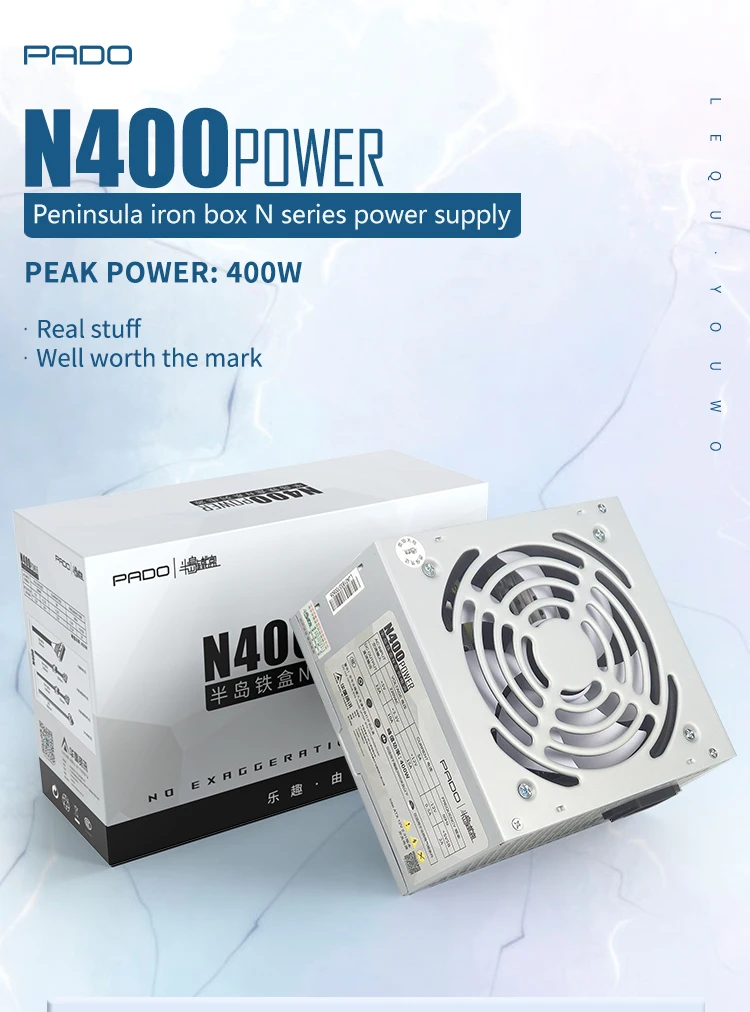 Shop Generic PADO N400 400W PC PSU Power Supply Unit Black Gaming Quiet 120mm Fan 24pin 12V ATX ...