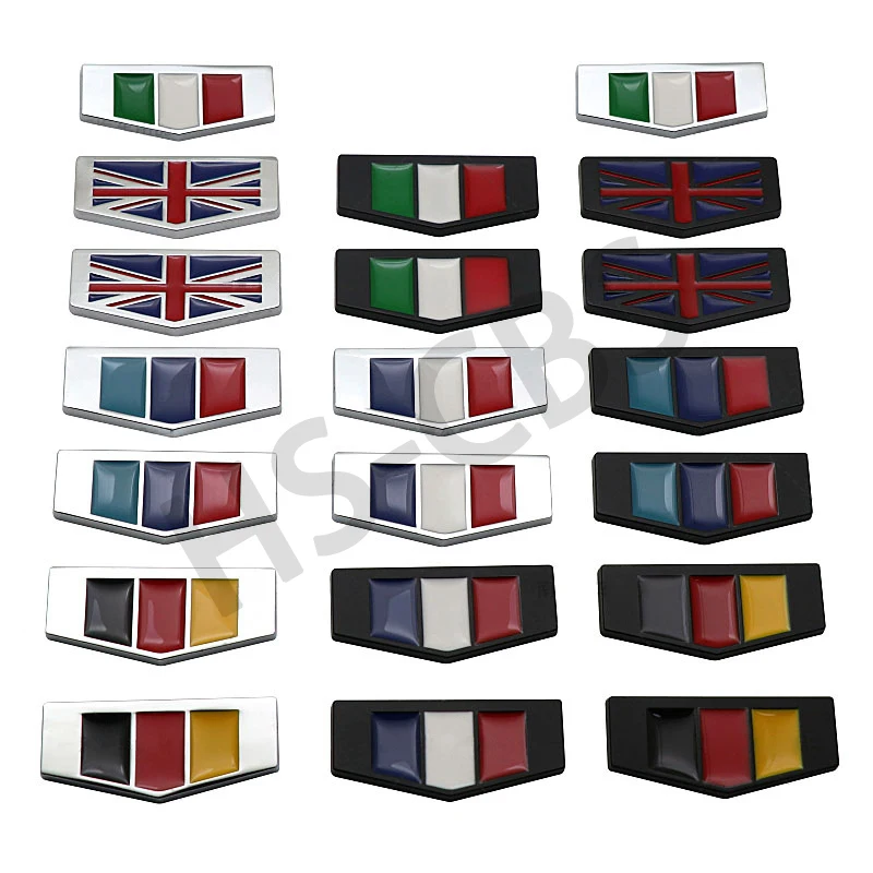 2Pcs 3D Metal Shield National Flag Badge Car Fender Decal Stickers For ...