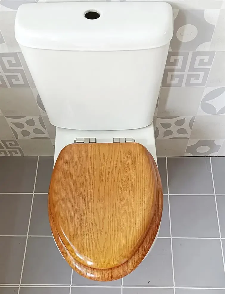Thickened-slow-descent-silent-toilet-lid-solid-wood-grain-V-shaped ...