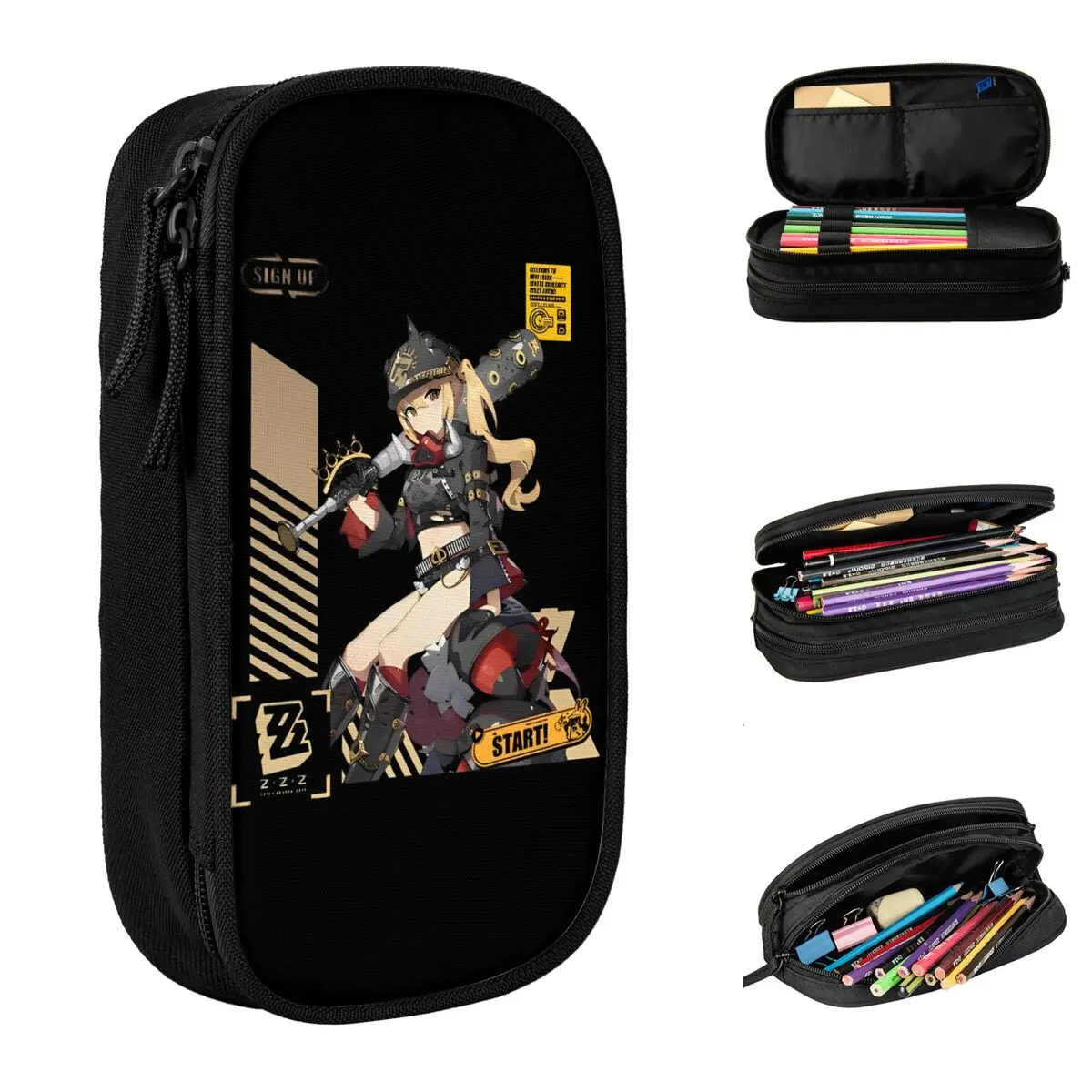 Agent-Lucy-Zenless-Zone-Zero-Pencil-Case-Double-Layer-Large-Capacity ...