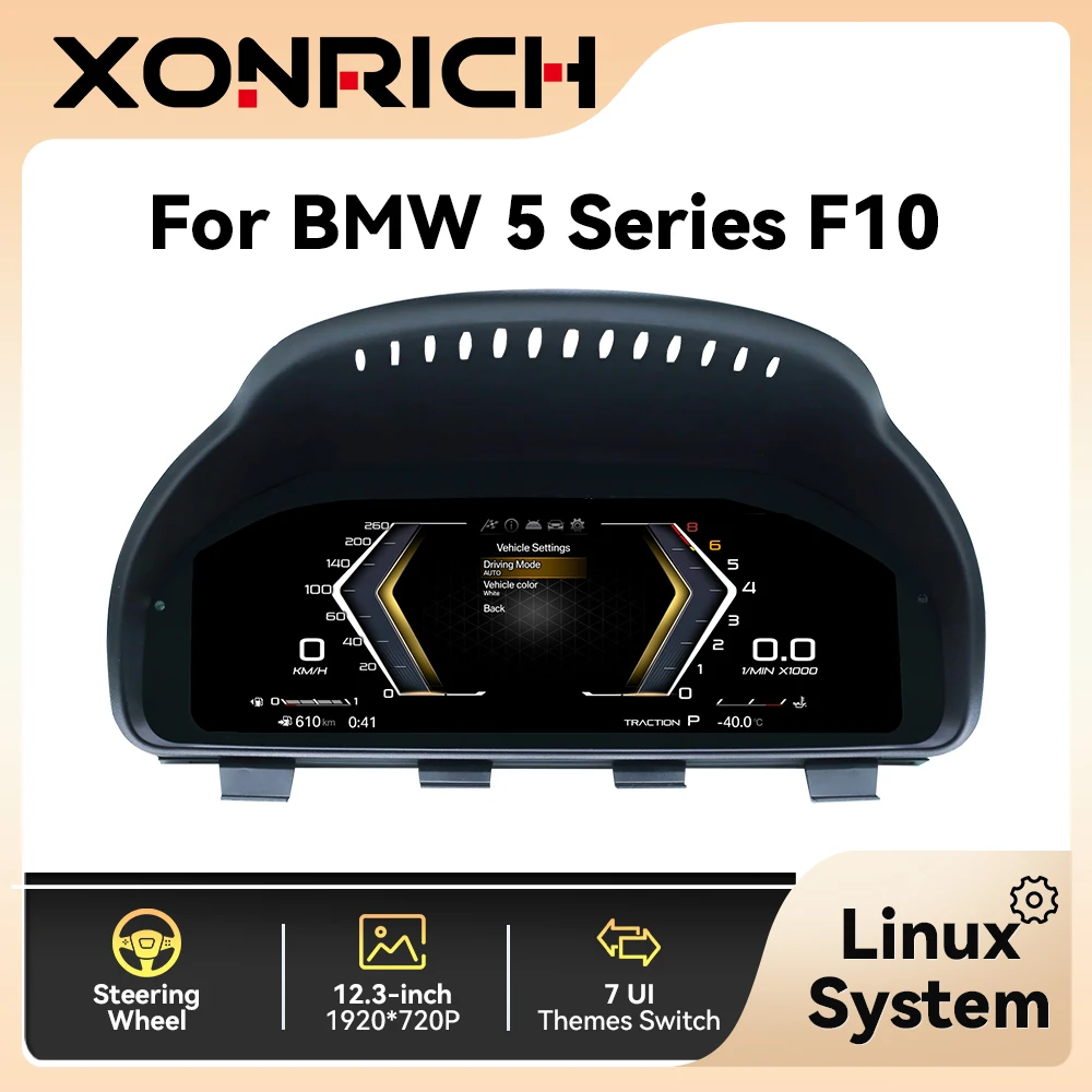 12.3'' Digital Dashboard For BMW F10 F11 F18 F06 F12 F13 F01 F02 F03 ...