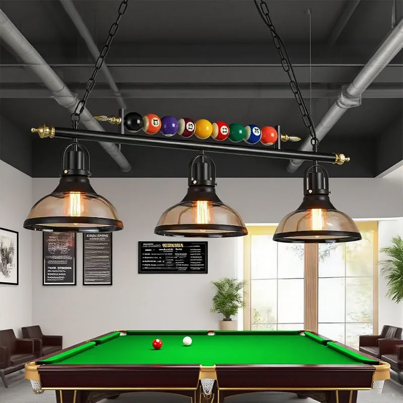 Nordic Retro Billiard Pendant Lamp Modern LED Chandelier Ceiling Lamps ...