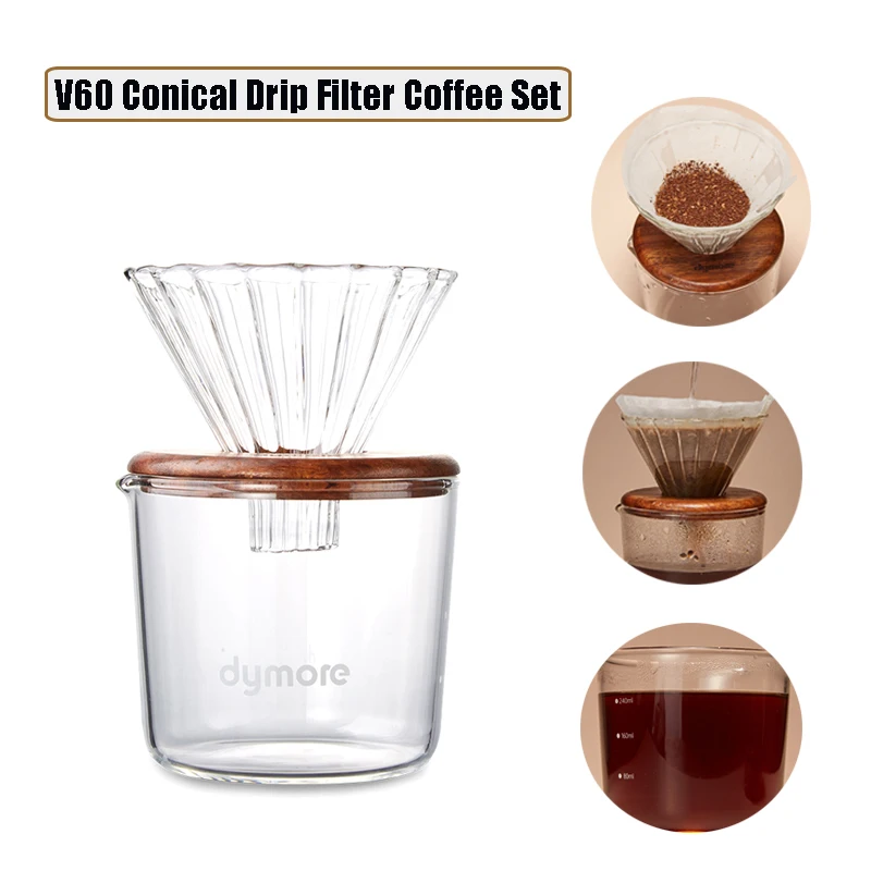 V60-Conical-Drip-Filter-Coffee-Set-Hand-Pour-Filter-Paper-Coffee-Filter ...