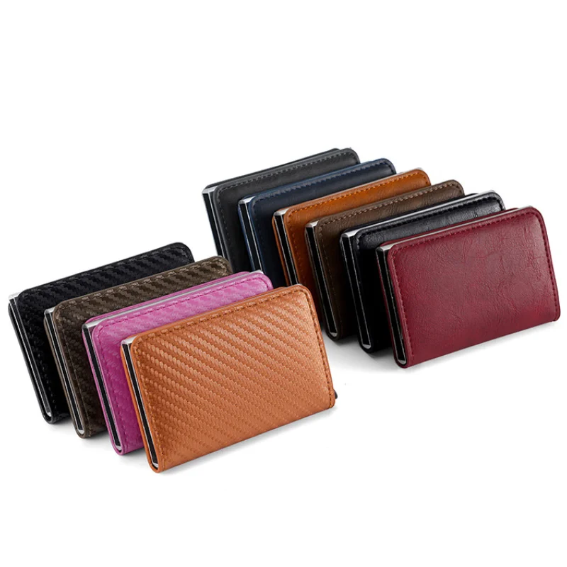 New-10-Colors-Carbon-Fiber-Card-Holder-Case-Wallets-Men-RFID-Magic ...