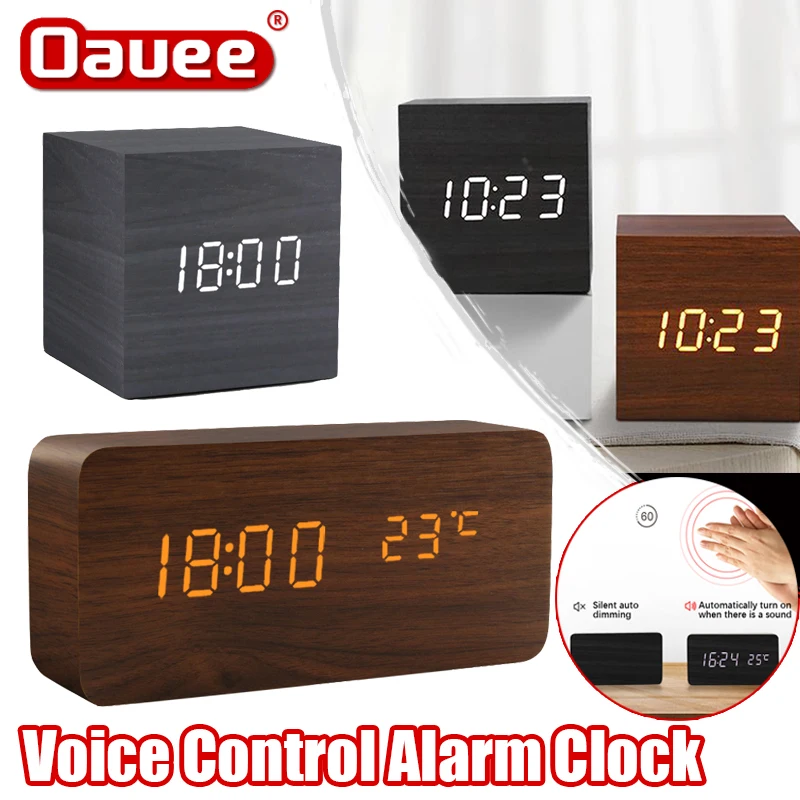 Alarm-Clock-LED-Digital-Wooden-USB-AAA-Powered-Table-Watch-With ...