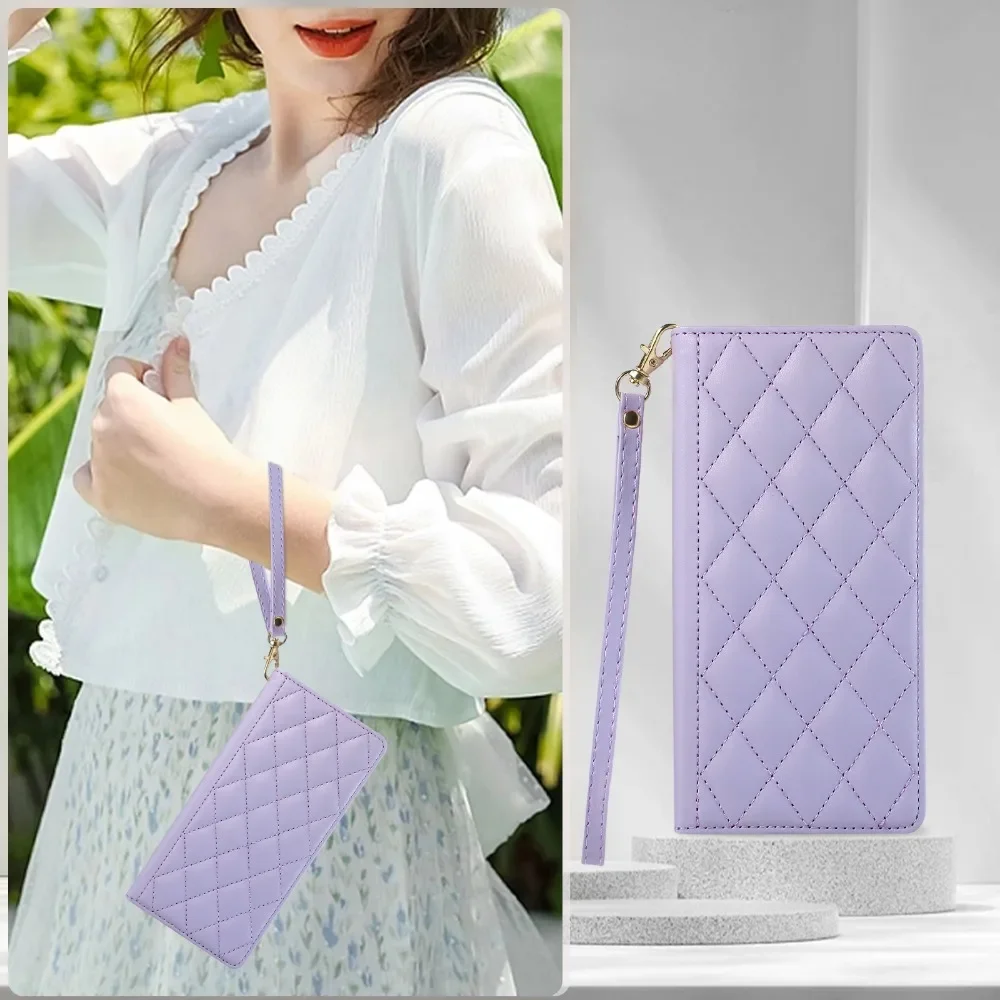 Luxurious Leather Wrist Strap Phone Wallet with Card Holder and ...