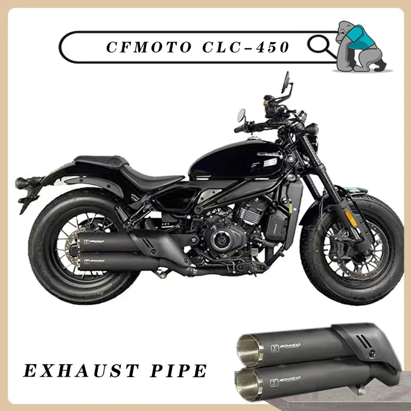 Customized Retro Motorcycle Exhaust Pipe Right Side Double Tube With ...